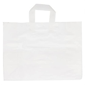 Stockroom Plus Frosted White Plastic Bags with Handles, Boutique Shopping Bags (16x12 In, 60 Pack)