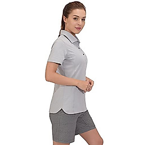 Little Donkey Andy Women's Quick Dry Lightweight Golf Polo Shirt Short Sleeve Moisture Wicking Tees Light Gray M