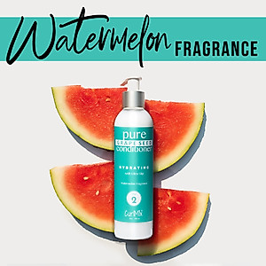 CurlMix Organic Grape Seed Conditioner, Watermelon Fragrance - Softens & Defines 4C Natural Hair, Handmade Conditioner for Curly Hair, Paraben Free, Sulfate Free - 8oz