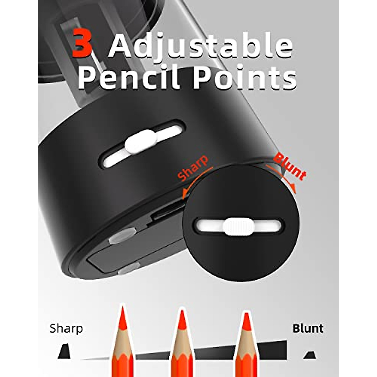 ZMOL Electric Pencil Sharpeners,Portable Small Battery Powered Pencil Sharpener Kids,Suitable for No.2/Colored Pencils(6-8mm),School/Classroom/Office/Home Black