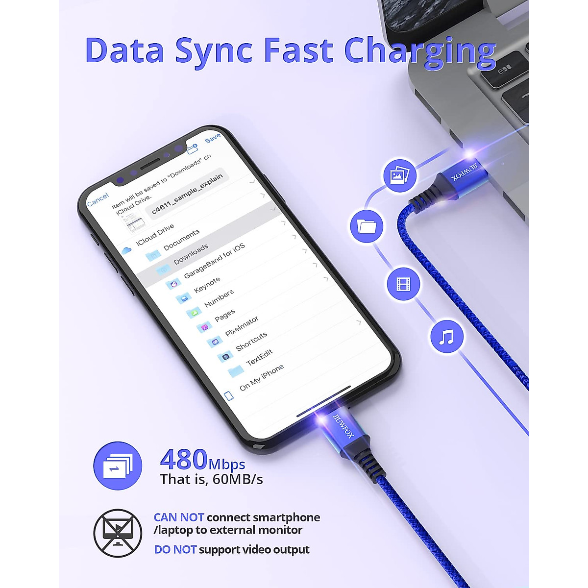 JIUWFOX USB C to USB C Cable 3ft (3 Pack), 60W C to C Cable Fast Charging for iPhone 16/15, iPad Air, iPad Mini, iPad Pro, MacBook Pro, MacBook Air, Samsung S24 S23