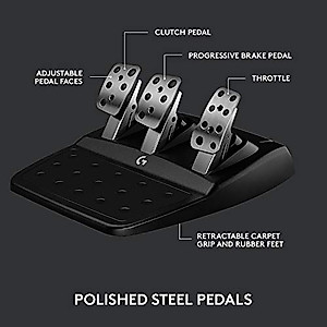 Logitech G923 Racing Wheel and Pedals for Xbox X|S, Xbox One and PC featuring TRUEFORCE up to 1000 Hz Force Feedback, Responsive Pedal, Dual Clutch Launch Control, and Genuine Leather Wheel Cover