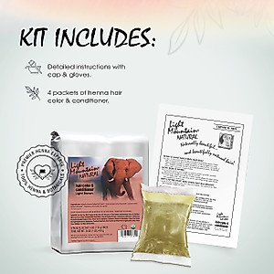 Light Mountain Light Brown Hair Dye for Men/Women, Organic Henna Leaf Powder and Botanicals, Chemical-Free Semi-Permanent Hair Color, 16 Oz