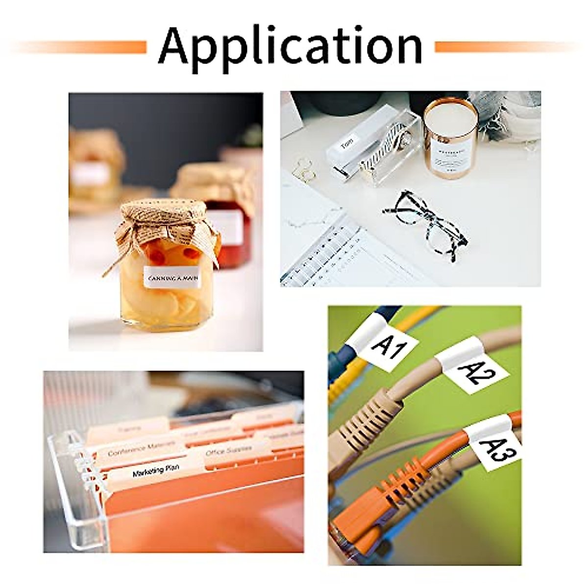 MarkDomain Label Maker Machine E1000Portable Handheld Cable Labeler Machine with AC Adapter, QWERTY Keyboard, One-Touch Keys, Easy to use for Home Office & Industrial Labeling Jobs, Orange