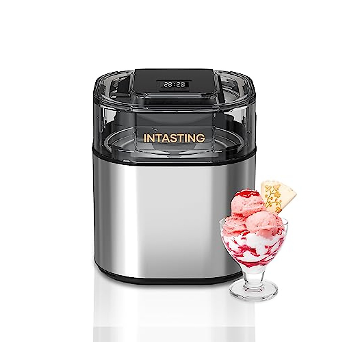 INTASTING Ice Cream Maker, 1.6QT Frozen Yogurt Maker, Homemade Ice Cream, Gelato