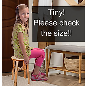 Yesland Little Wood Stool - 9.5 Inch Round Bamboo Shower Seat Stool Milking Stool - Anti Slip Small Short Stool for Adults, Shoe Changing, Home, Bathroom, Bedside (Natural)