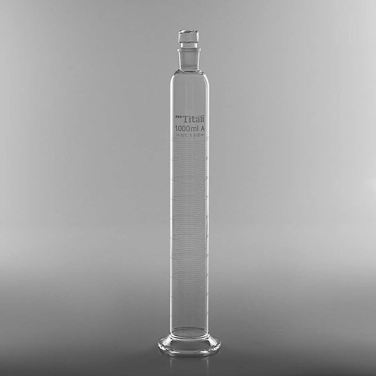 JRLGD 1000mL Measuring Cylinder with Stopper Graduated Cylinder, Class A Borosilicate Glass (Pack of 2)