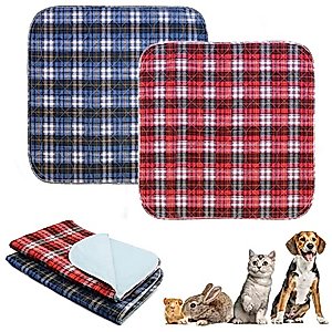 QUEARN Washable Pee Pads for Small Animal,Waterproof Reusable Puppy Potty Training Pads, Anti Slip Whelping Pads Super Absorbent Cage Liners for Ferrets, Hamsters, Rabbits & All Small Animals (SM)