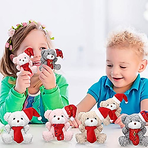 Zomiboo 12 Pcs Easter Bunny Bear Koala 4 Inch Mini Animal Plush Toys Soft Cute Dolls Sleeping and Playing Stuffed Toys Gifts for DIY Baby Shower Party(Bear with Hat,Pink/Yellow/White/Gray)