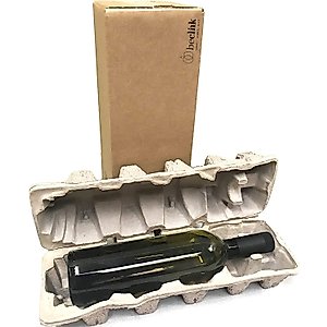 Beclink Wine Shipping Box (1 bottle) with Protective Tray, Biodegradable, Made from Recycled Materials - Pack of 1