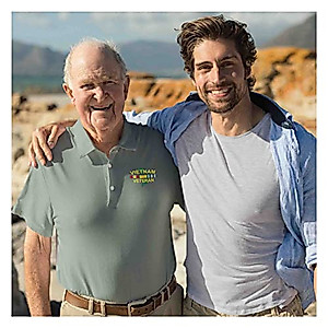 Vietnam Veteran Embroidered Polo Shirt with Service Ribbon and Map (Green, XX-Large)