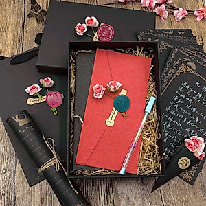 OPG 50 Pieces Wax Seal Stickers Vintage Envelope Seal Stickers Self Adhesive Wax Seals for Valentine's Day Invitations Present Packing Greeting Cards Party Favors