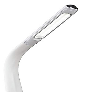 OttLite Thrive LED Sanitizing Desk Lamp with Clock and USB Charging - Eliminates up to 99.9% of Bacteria, Touch Activated, Flexible Neck, Modern Light for Reading, Crafting & Office Desktop