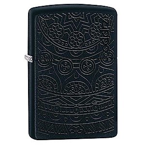 Zippo Tone on Tone Design Black Matte Pocket Lighter