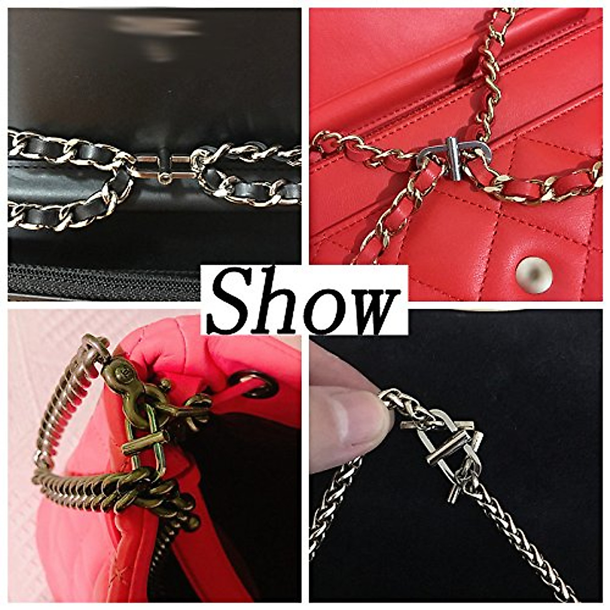 WINGOFFLY ZZ Lighting 2PCS Stainless Steel Bag Chain Adjustable Buckle Shorten Your Bag(2PCS Silver)