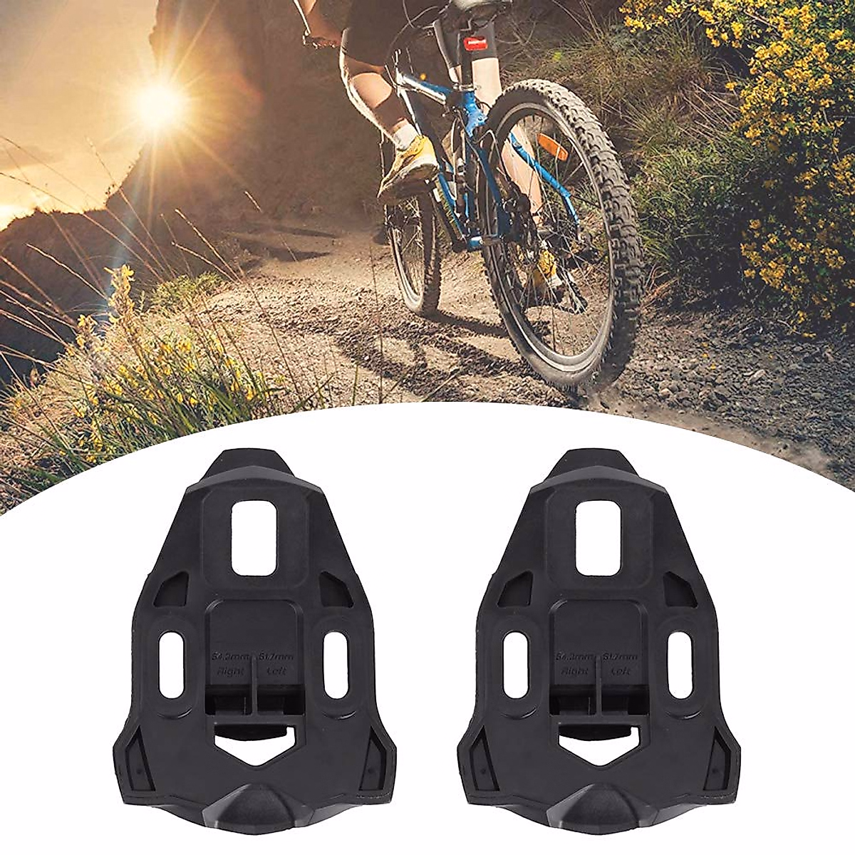 ZPSHYD 1 Pair Bike Cleat Set, Plastic Black Road Bike Cycling Pedal Cleat Lock Anti-Skid Road Bike Cleat for Riding