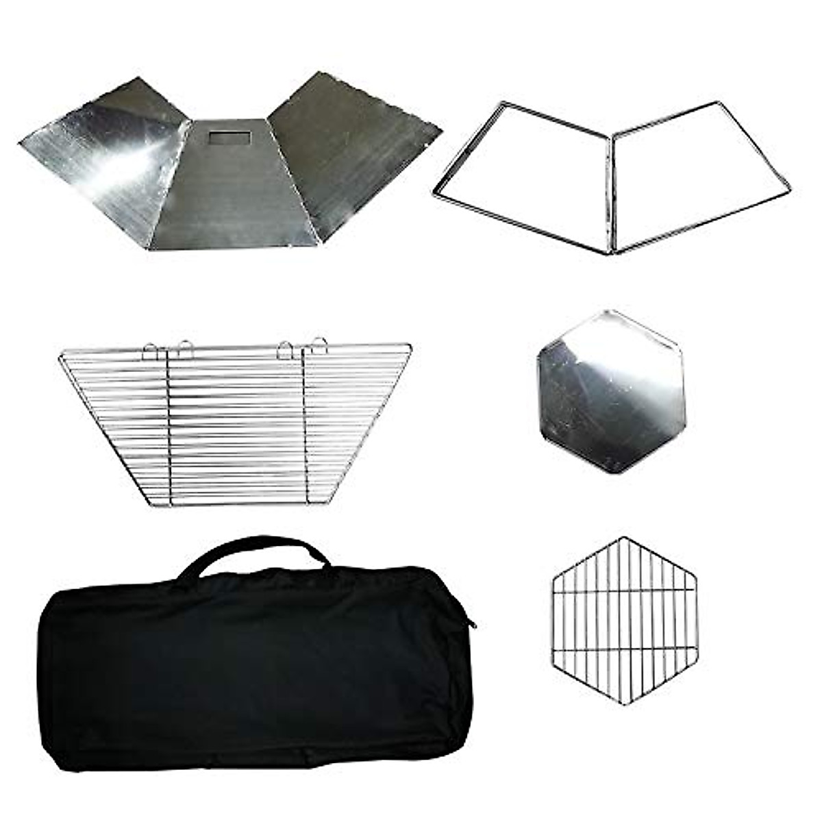 Portable Charcoal Grill Foldable Barbecue Grill with a Package Bag, Small BBQ Grill for Outdoor Stainless Steel - Hexagon