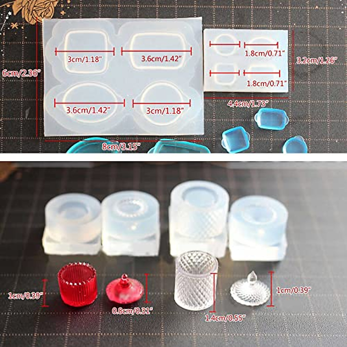 SYlive Mini Tray Candy Cans Silicone Mold Epoxy Resin Mold DIY Jewelry Tools Desktop Ornament Crafts Making Supplies Non-Stick