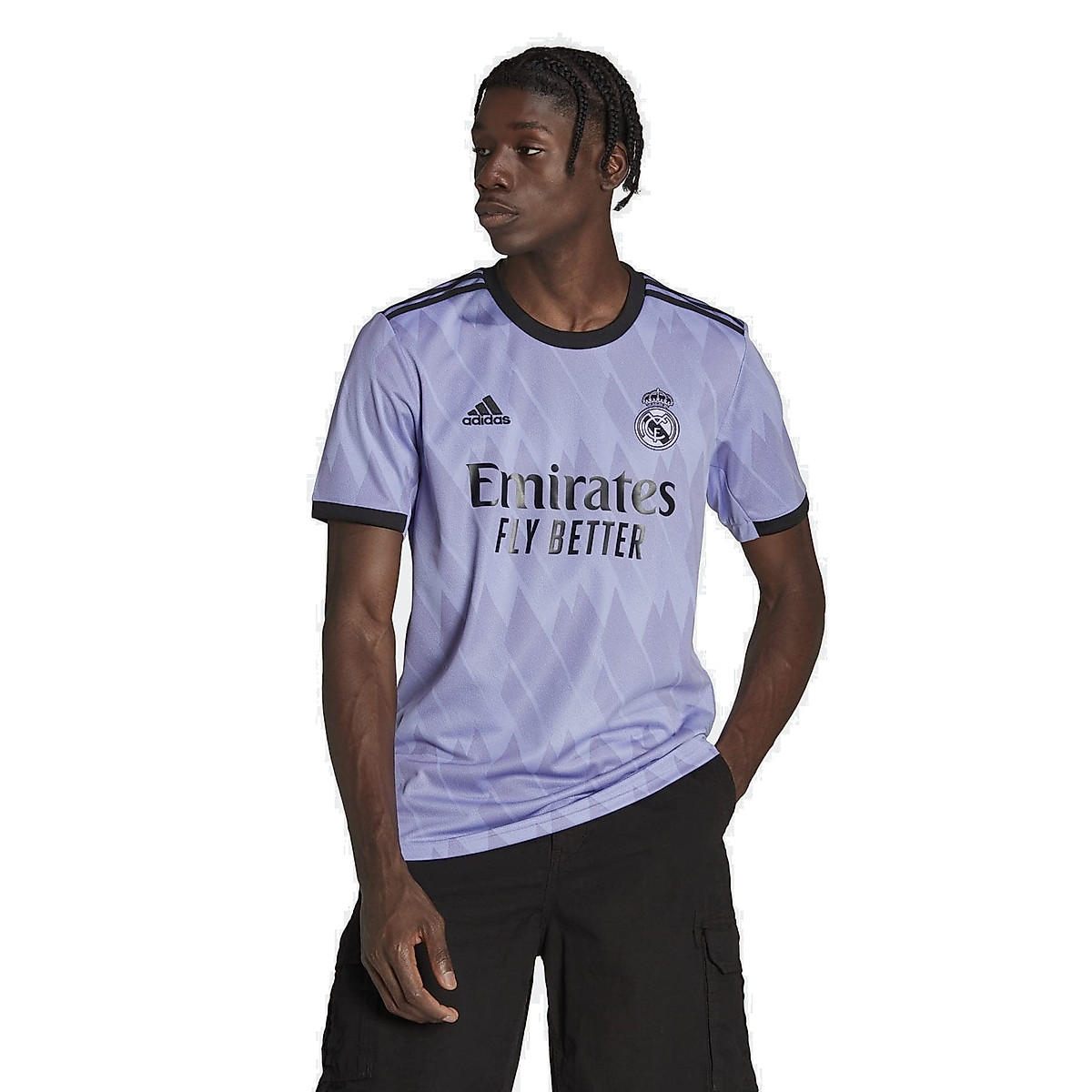 adidas Men's Soccer Real Madrid 22/23 Away Jersey (as1, Alpha, l, Regular, Regular, Large) Light Purple