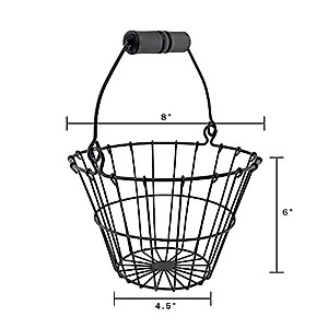 CWI Gifts 6-Inch Wire Egg Basket, Small, Black