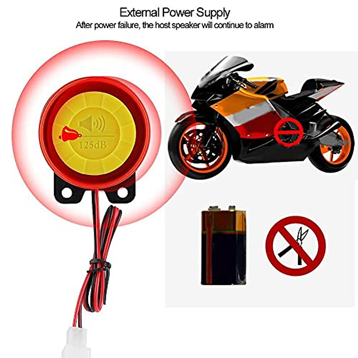Motorcycle Alarm System, Akozon 12V Universal Motorcycle Wireless Anti-Theft Security Alarm System with 2 Remote Control for Motorcycle Alarm System for car Alarm System