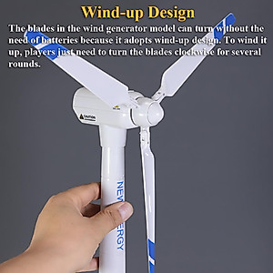NEXTAKE Wind Turbine Model, 16.53 Inch Large Size Wind Generator Model Windmill Toy Science Kit STEM Experiment Kit with Wind-up Rotatable Blades