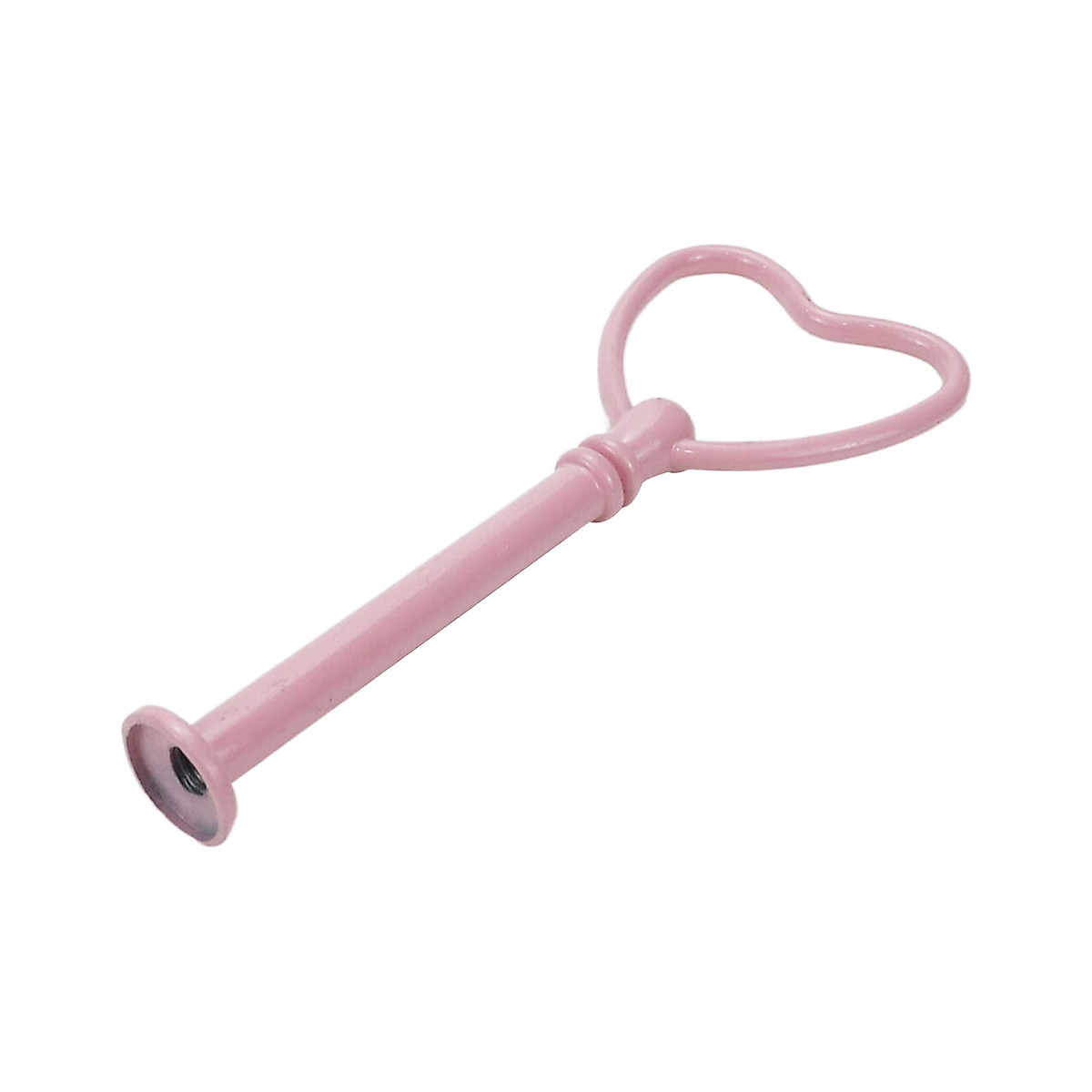 UTALIND 3 Set Metal 3 Tier Leaf Cake Stand Centre Handle Fittings, Fruit Heavy Plate Handle Fittings, Cupcake Stand Hardware Fittings (Pink Heart)