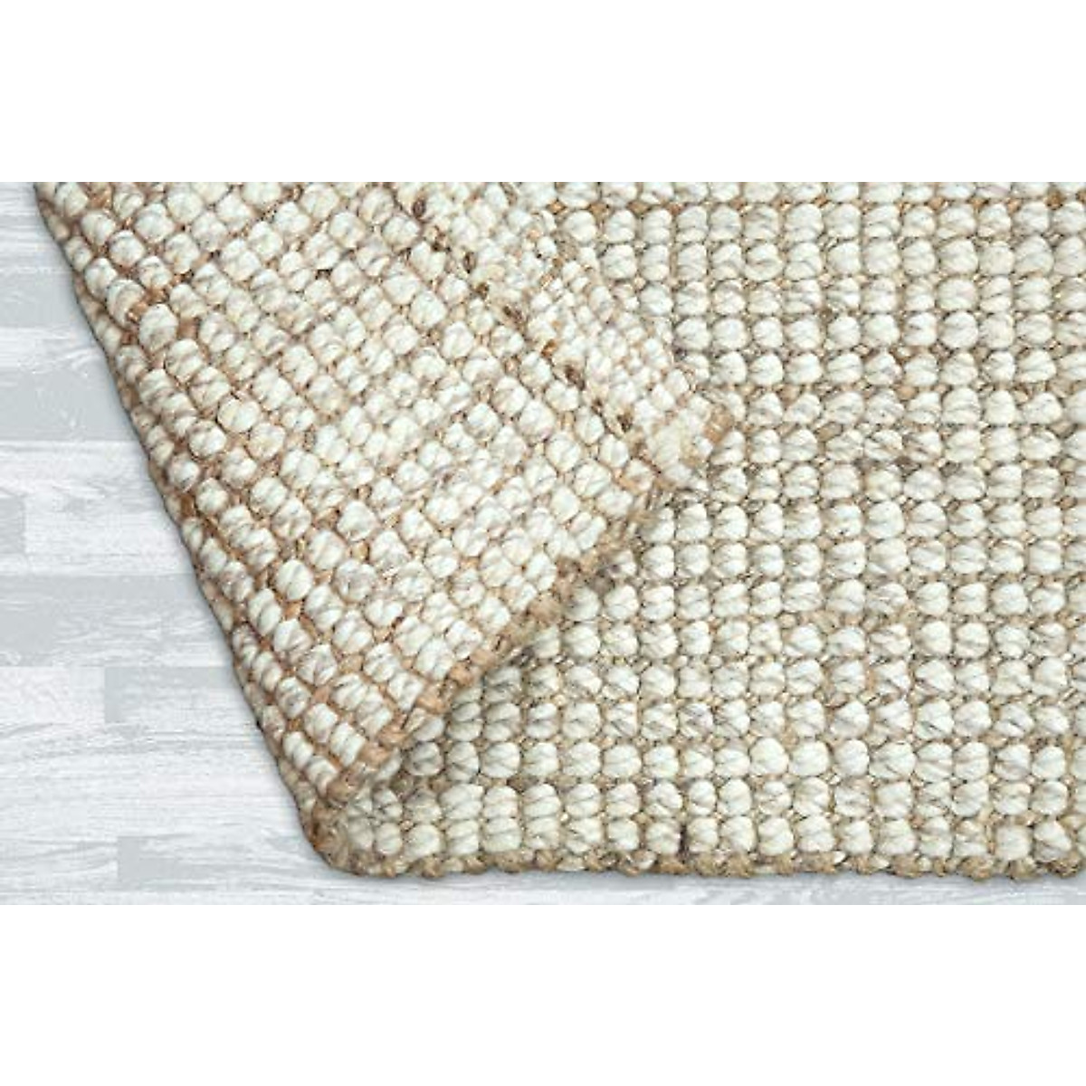 IRONGATE Wool and Jute Area Rug - Handwoven Reversible Textured Basketweave Accent Rug Carpet - Livingroom Bedroom Den Study Farmhouse Home Décor - Classic Modern Contemporary Gift - 3' x 5' - Natural