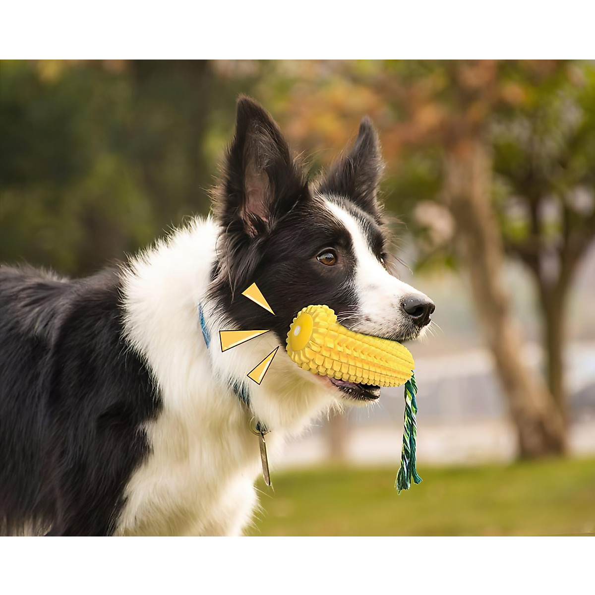 Generic Dog Chew Toys for Aggressive Chewers – 2 Pcs Set Indestructible Tough Durable Squeaky Interactive Dog Corn Stick Toys for Small Medium Large Pet Super Fun Puppy Teeth Chew, Yellow