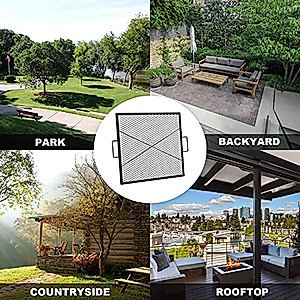 onlyfire X-Marks Square Fire Pit Cooking Grate, 30-Inch