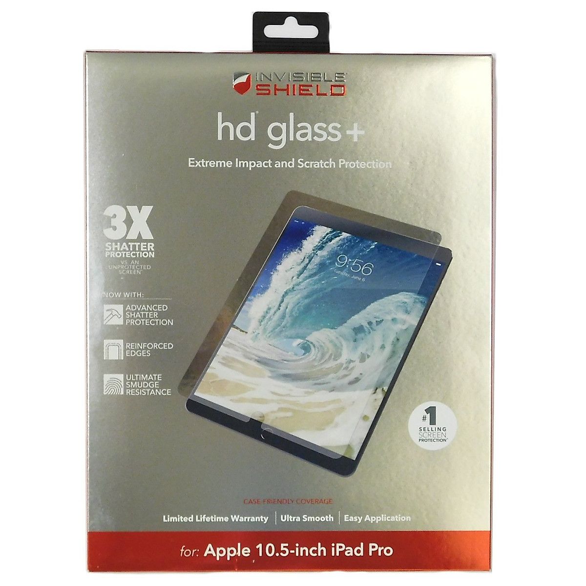 ZAGG InvisibleShield HD Glass+ Screen Protector Anti Scratch for Apple 10.5" iPad Pro (Clear)
