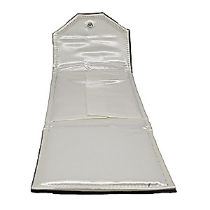 Novel Box Premium Large Black/White Stitched Leatherette Pearl / Omega Necklace Folder + Custom NB Pouch