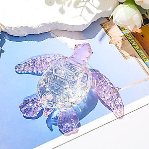 Movdyka Crystal Pink Sea Turtle Decor Gifts for Women, Sea Turtles Statue Blown Art Glass Animals Sculpture Collection Figurine Home Decor, Paperweight Birthday Present for Best Frien