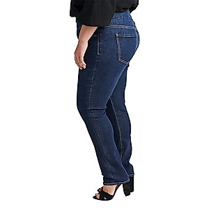 JAG Jeans Women's Plus Size Nora Mid Rise Skinny Pull-on Jeans, Ink, 18 Plus