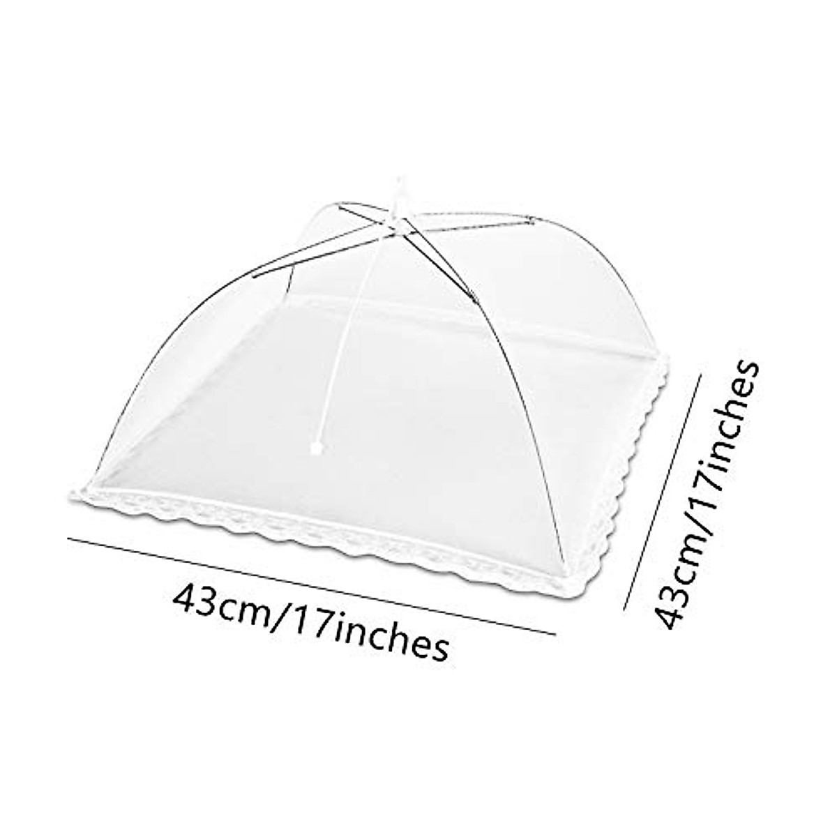17 inches - Mesh Food Cover Tent Umbrella, Jsdoin 6 Pack Food Domes, Food Covers Mesh Pop Up Nets for Outdoors, Screen Tents, Parties Picnics, BBQs, Reusable and Collapsible (White)…
