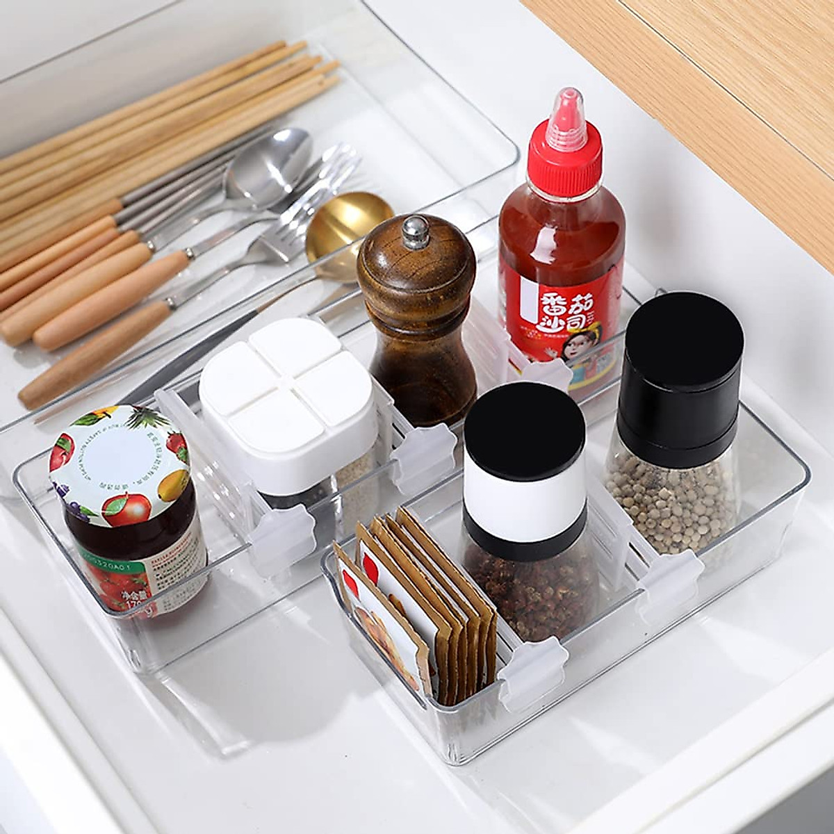 Wsrcxx Adjustable Snap-in Fridge Space Allocator Refrigerator Splitter Refrigerator Dividers Refrigerator Side Door Separator Fridge Space Allocators for Home Kitchen Supplies