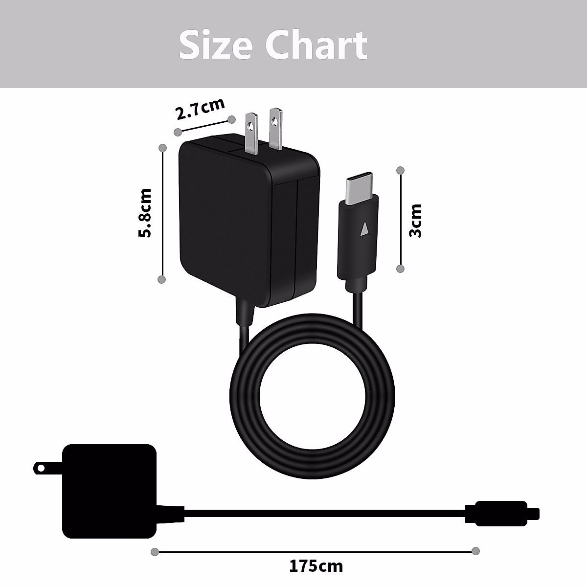 45W USB-C AC Charger for Dell XPS 12 XPS 13 9360 9370 9333 9380 14 7437 Latitude 7275 7370 5175 5285 5290-2in1 7390-2in1 Series Laptop 332-1827 LA45NM150 Portable Power Supply