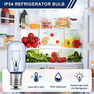 AMI PARTS Refrigerator Light Bulb T8 297048600 241552802 Replacement Refrigerator 40W Compatible with Whirl-Pool Kenm-ore Light Bulb Refrigerator