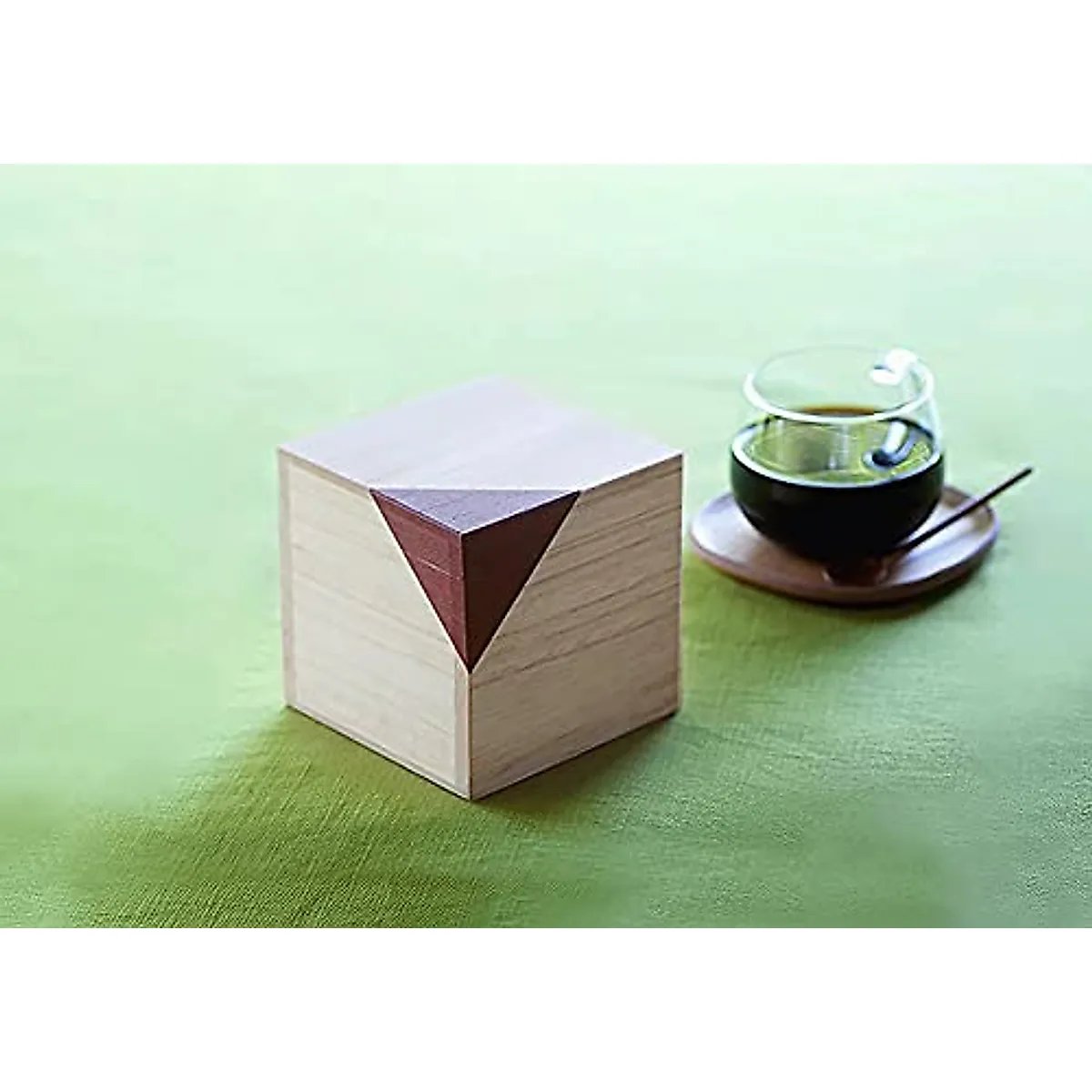 Japanese Tea and Coffee Canister, Airtight and Naturally Dehumidifying, Handmade by Craftsman from Kiri Wood (Japanese Paulownia)