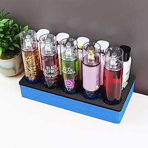 Polar Whale Lotion and Body Spray Stand Organizer Tray Blue Black Durable Foam Washable Waterproof Insert for Home Bathroom Bedroom Office 12 x 6 x 2 Inches 10 Slots