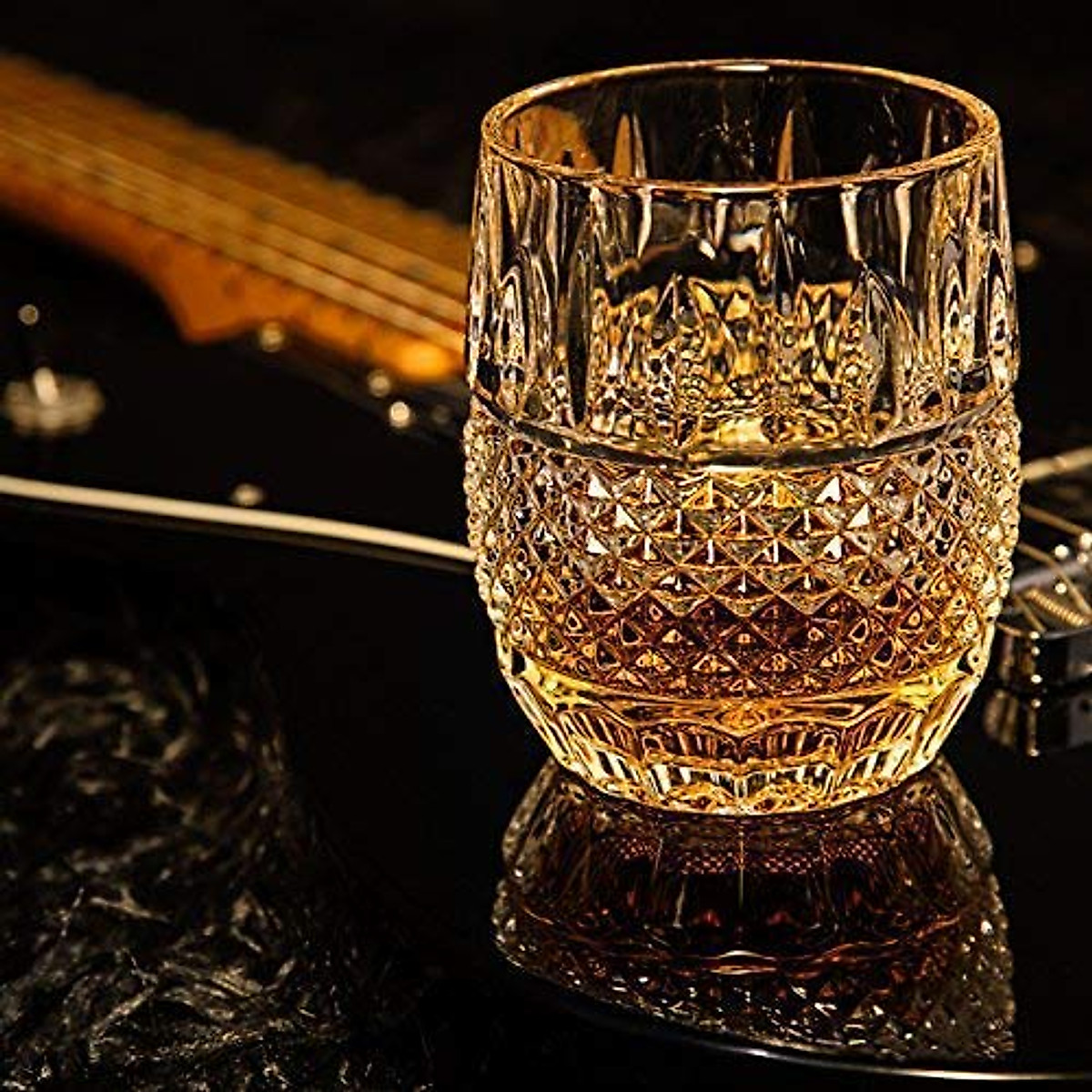Unique Whiskey Glasses Set of 2, 10oz Ultra Clarity Crystal Glass Rocks Tumblers, Liquor, Bourbon or Scotch, Old Fashioned Rocks Glass Tumbler for Scotch, Cocktail, Liquor