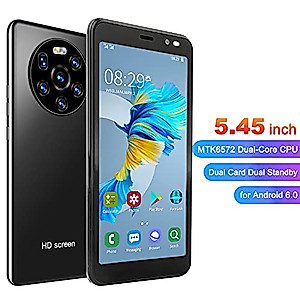 Zyyini 5.45 Inch Smart Phone, HD Smartphone Unlocked, Mate40 Pro Cell Phone, Full Screen Phone, Dual Card Dual Standby, Face Recognition, Dual Core CPU, for Android 6.0