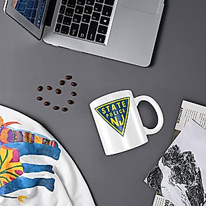 Nj State Police Porcelain Coffee Mugs, Classic Ceramic Cup For Tea Latte Cappuccino