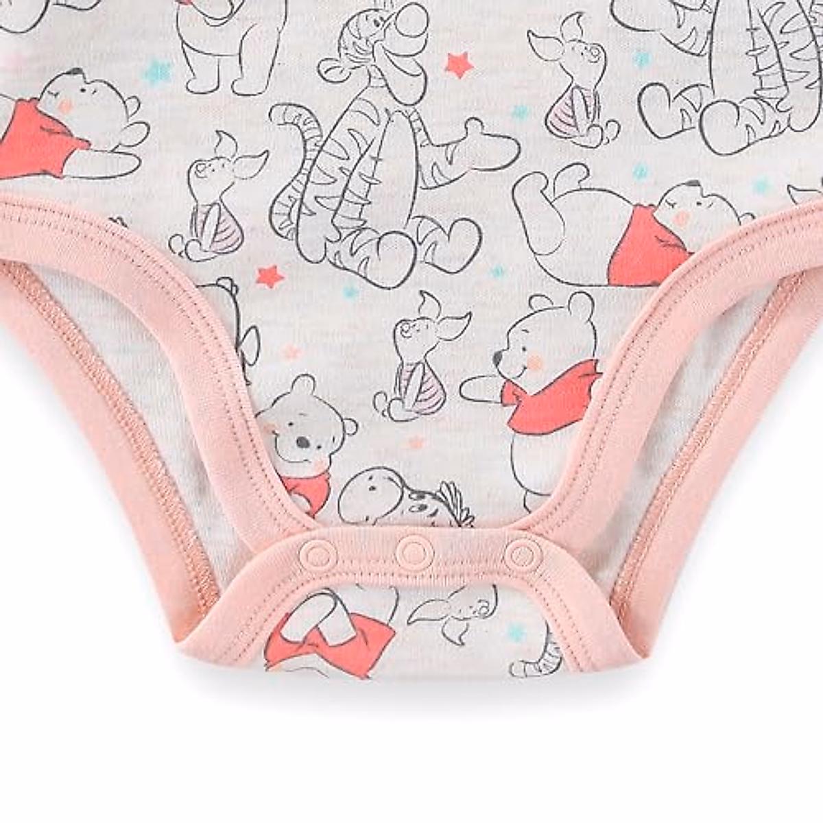 Disney Dumbo, Princess Or Winnie the Pooh Girls 3 Pack Bodysuit for Newborn and Infants