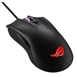 ASUS Optical Gaming Mouse - ROG Gladius II Core | Ergonomic Right-hand Grip | Lightweight PC Gaming Mouse | 6200 DPI Optical Sensor | Omron Switches | 6 Buttons | Aura Sync RGB Lighting