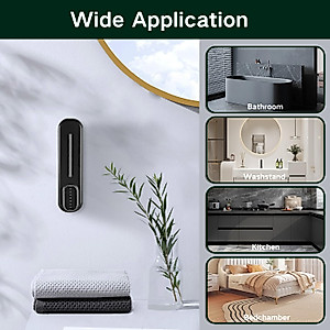 Wall Mounted Soap Dispenser 300ml Drill Free with Adhesive Manual Liquid Hand Soap Box Shower Shampoo Conditioner Dispenser for Toilet Bathroom Hotel Kitchen(Black)