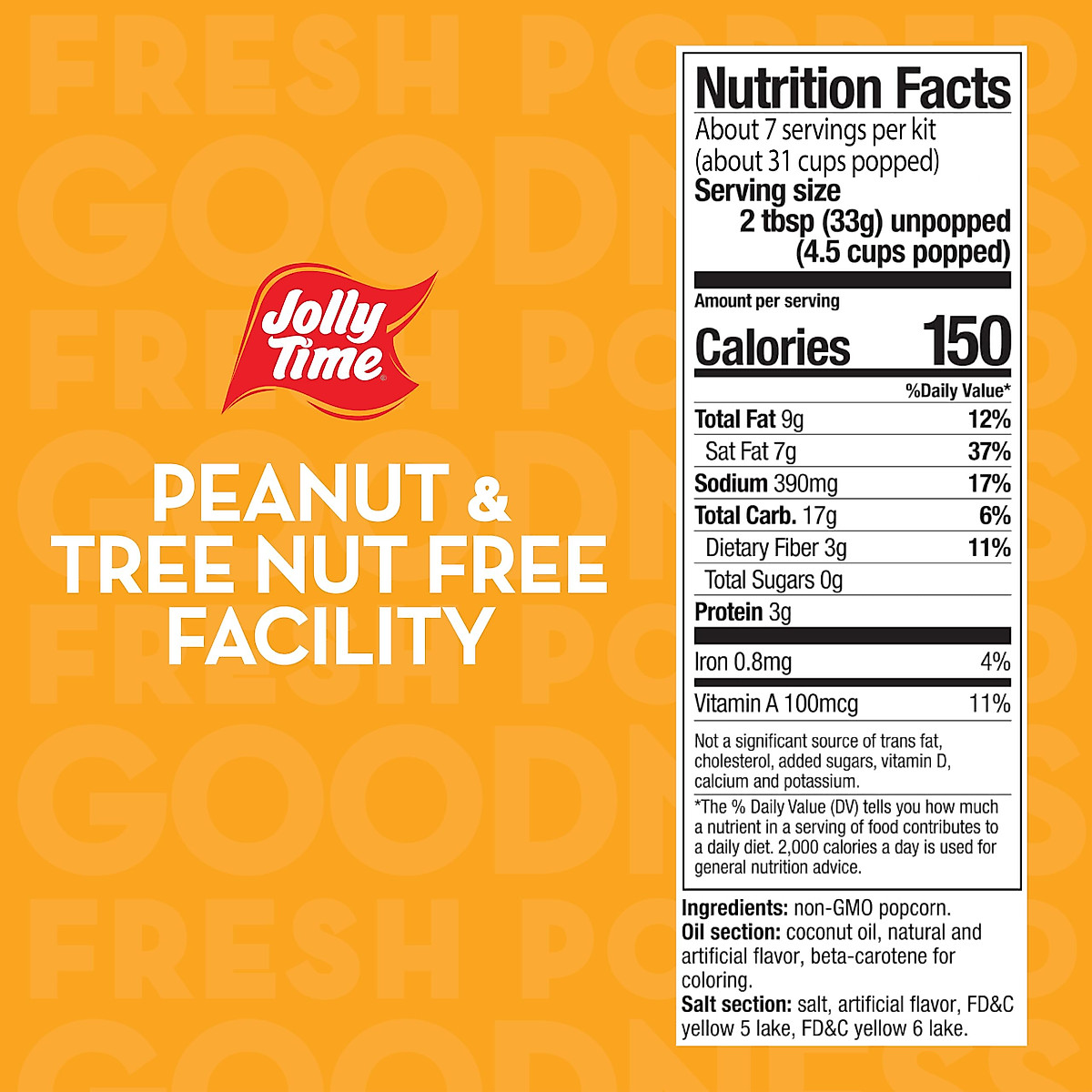 JOLLY TIME All in One Popcorn Kit, Portion Packets with Kernels, Oil and Salt for Movie Theater or Air Popper Machines (24 pack, 6oz Kettle)