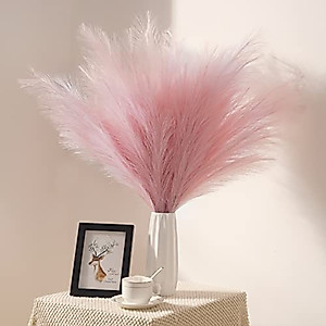 Alishomtll 8 Pcs Faux Pink Pampas Grass Decor Bulk,38'' Artificial Large Tall Fluffy Pompas Grass Floral for Floor Vase Fake Plants Boho Bouquet for Home Wall Fall Decor