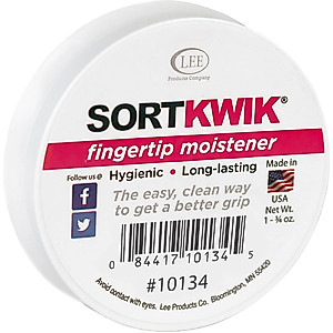 Lee Sortkwik Anti-Bacterial Odorless Non-Toxic Fingertip Moistener with Non-skid Back, 1-3/4 oz