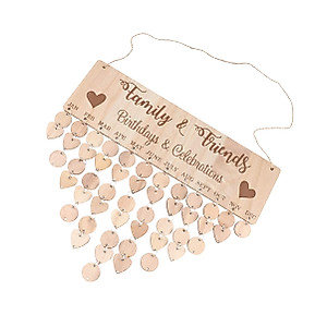 BESPORTBLE Wall Calendar SimpleCreative Nordic Style Hanging Wooden Calendar Pendant for Store Office Home Reminder Wall Calendar